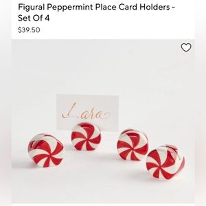 Pottery Barn | Dining | Pottery Barn Figural Peppermint Place Card ...